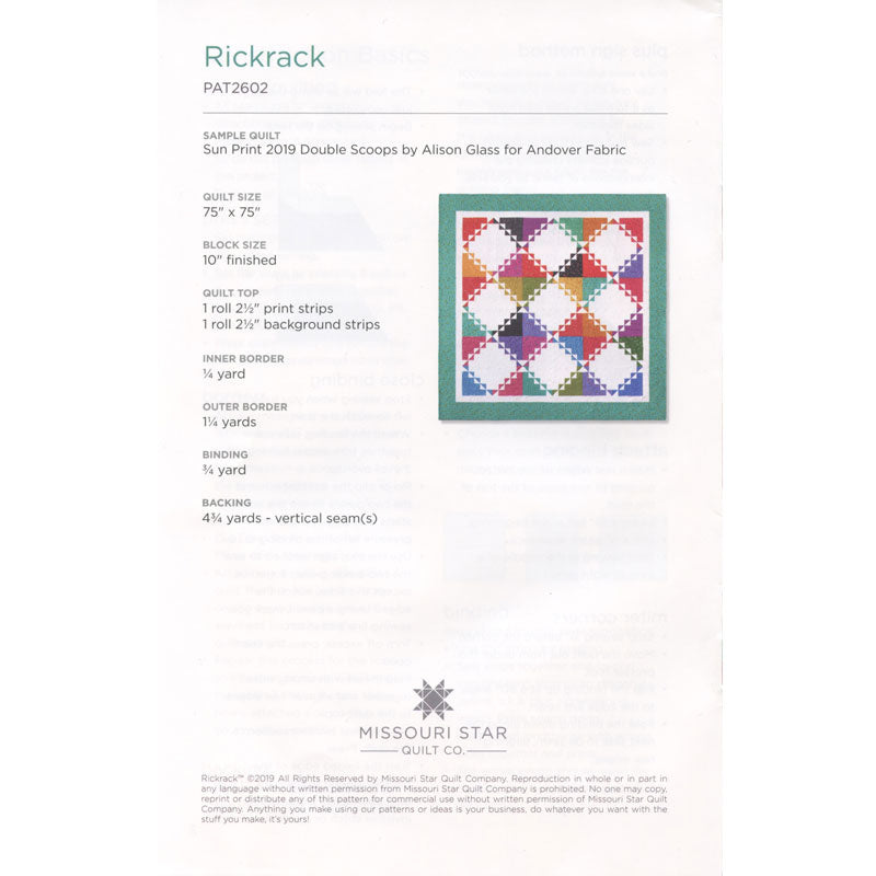 Rickrack Quilt Pattern by Missouri Star