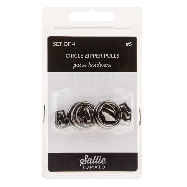 Sallie Tomato Circle Zipper Pull - Set of Four Gunmetal