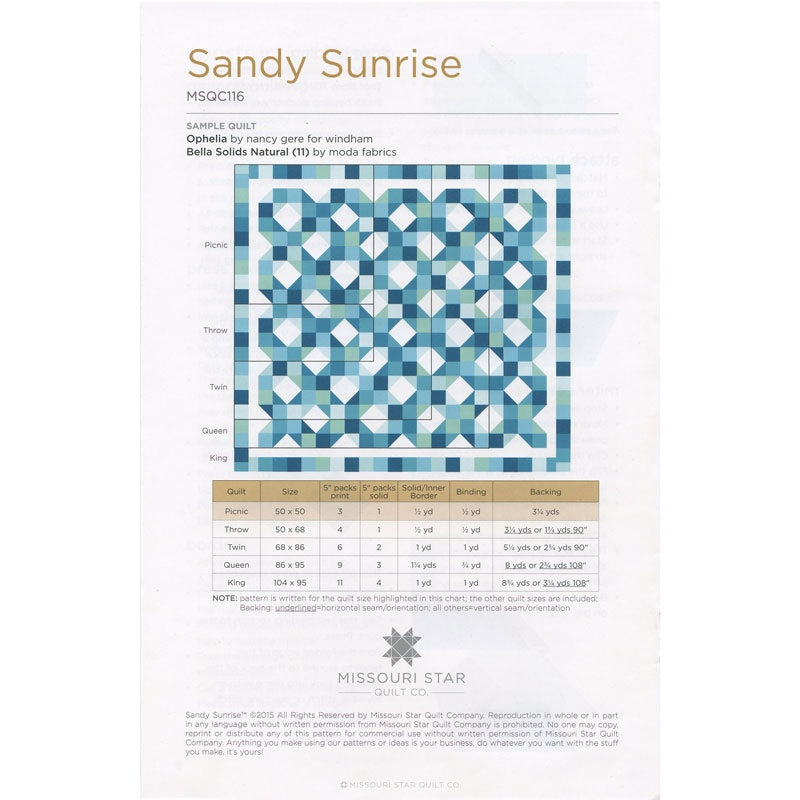 Sandy Sunrise Pattern by Missouri Star