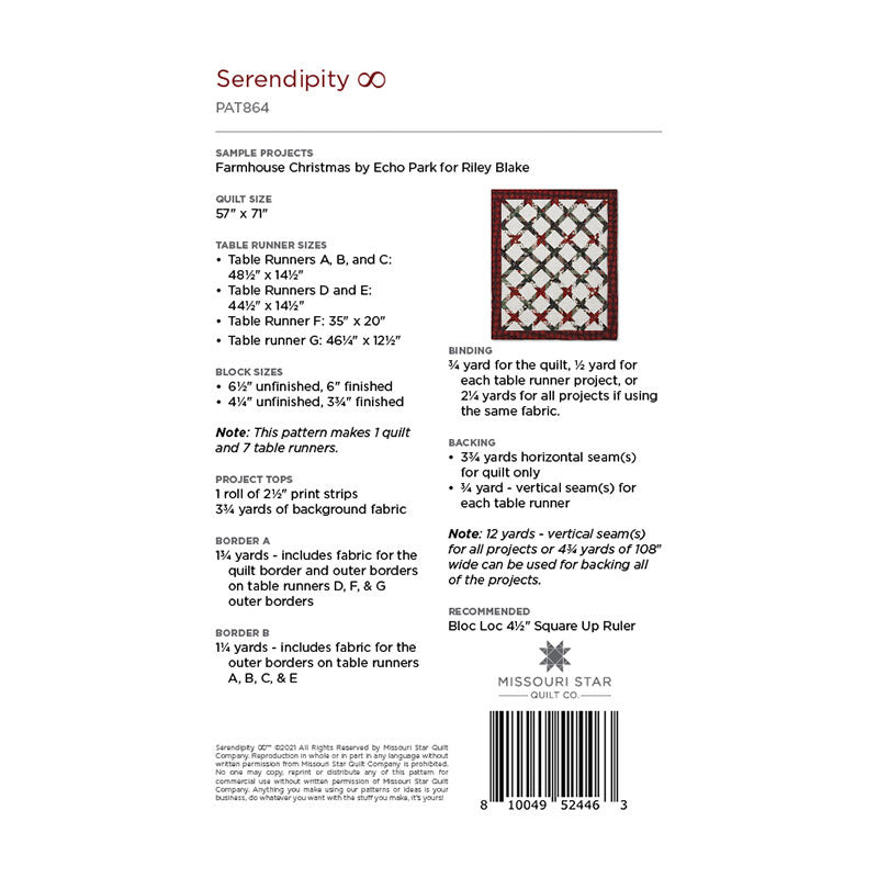 Serendipity Infinity Quilt Pattern by Missouri Star