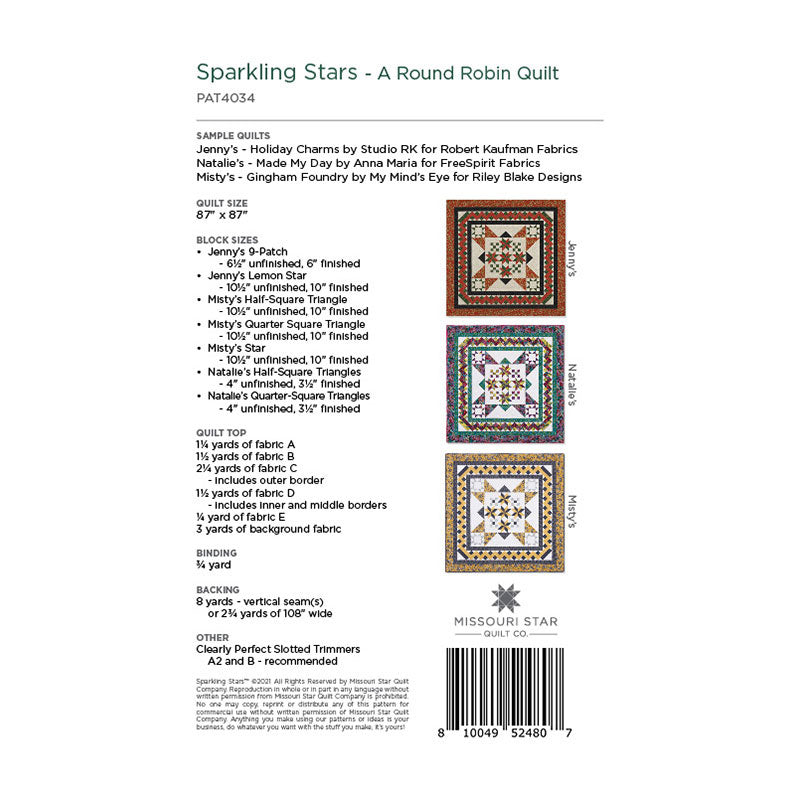 Sparkling Stars Quilt Pattern by Missouri Star