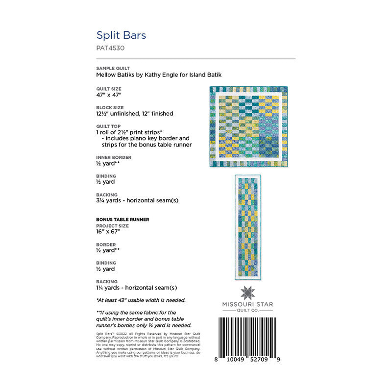 Split Bars Quilt Pattern by Missouri Star