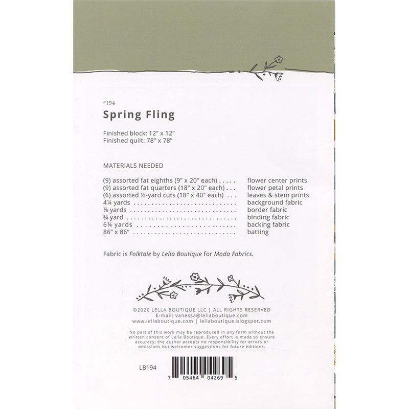 Spring Fling Pattern