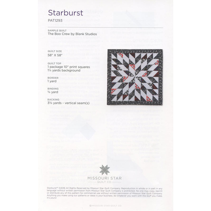 Starburst Quilt Pattern by Missouri Star