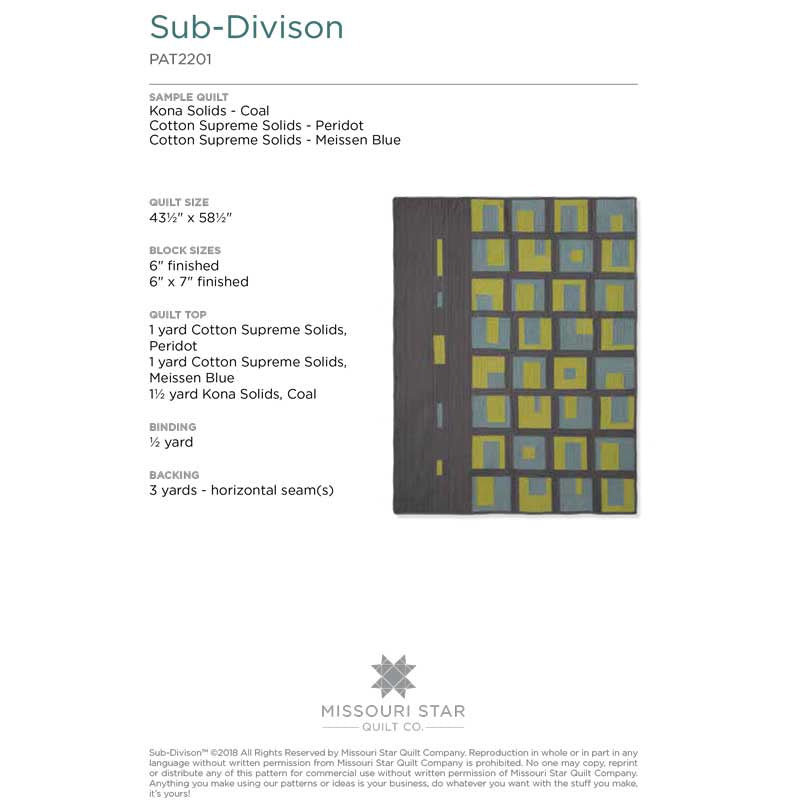 Sub-Division Quilt Pattern by Missouri Star