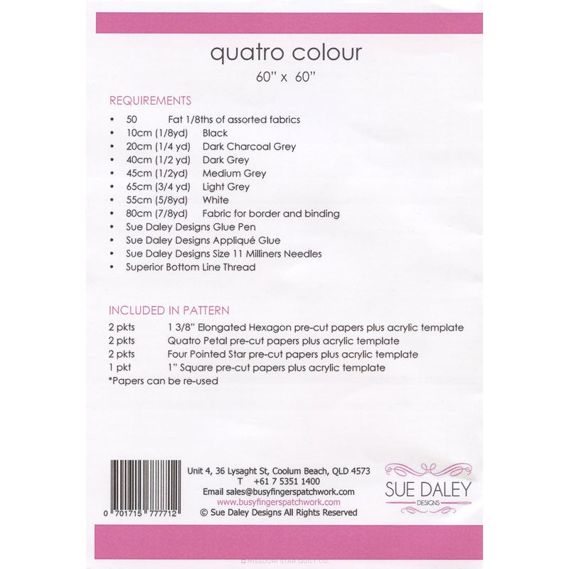 Sue Daley Quatro Colour Pattern