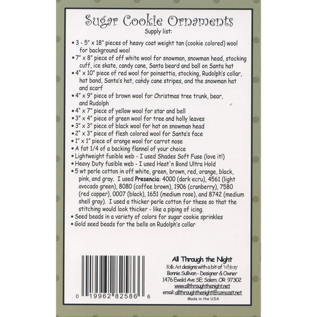 Sugar Cookie Ornaments Pattern