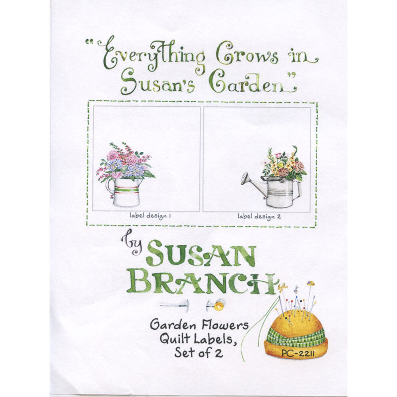 Susan Branch Garden Flowers Digitally Printed Quilt Labels