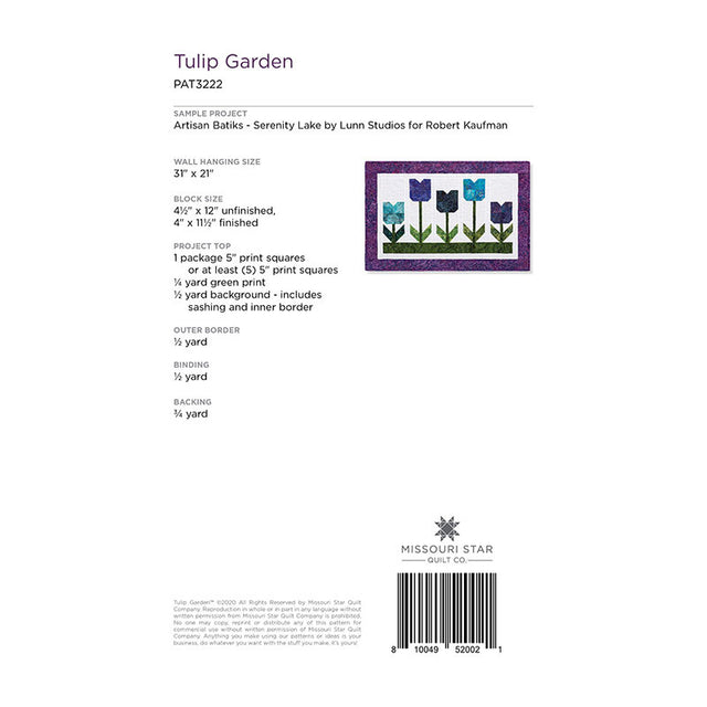 Tulip Garden Wall Hanging Pattern by Missouri Star