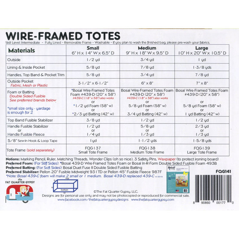 Wire-Framed Totes Pattern