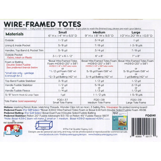 Wire-Framed Totes Pattern
