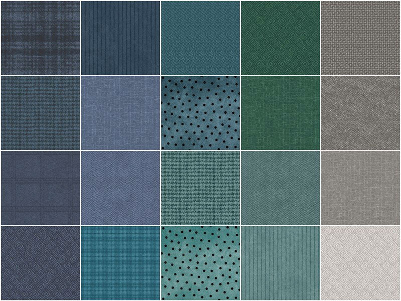 Woolies Flannel Stormy Seas 10" Squares