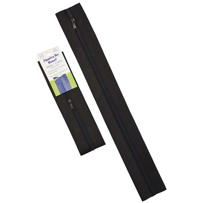 Zippity-Do Done! 18" Zipper + Casing All-In-One Zipper - Black