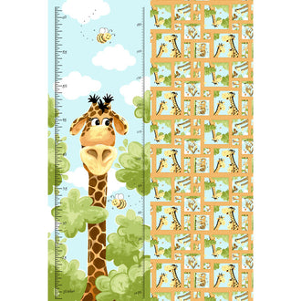 Zoe the Giraffe - Giraffe Growth Chart Aqua Panel